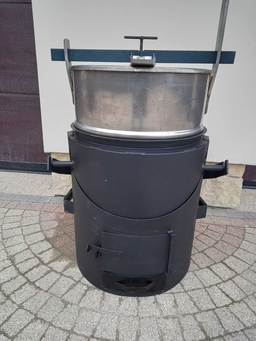 Parnik węglowy parownik 100 l z szamotem kocioł z blachy nierdzewnej ...