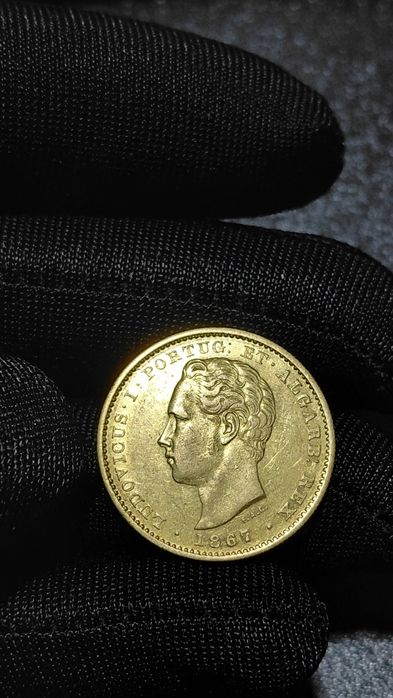 Moeda Portugal Ouro, 5.000 réis D. Luís I 1867 Oeiras E São Julião Da ...