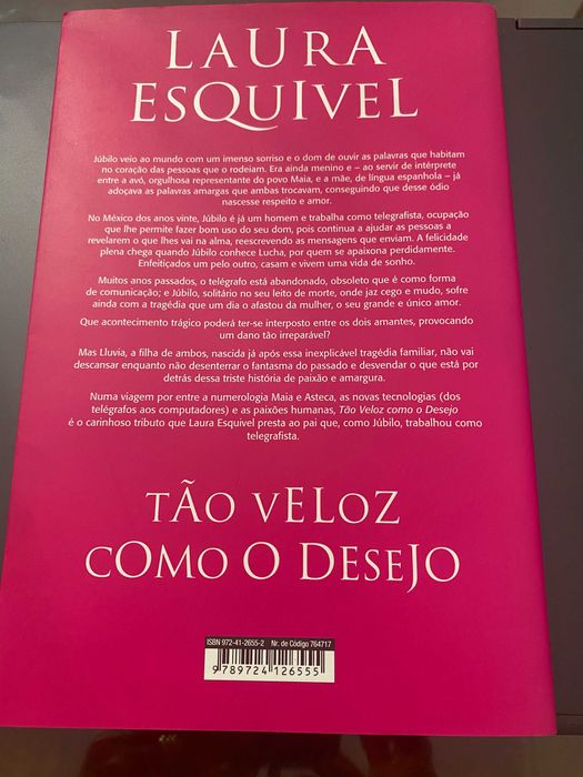 Livro da Escritora Laura Esquivel, 'Tão Veloz como o Vento ' Algés ...