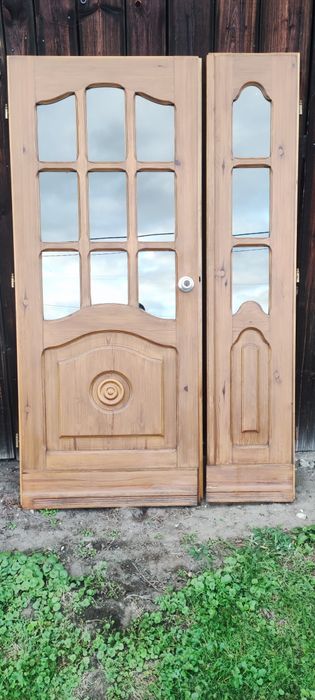 Drzwi zewnętrzne drewniane Krzyżanowice • OLX.pl