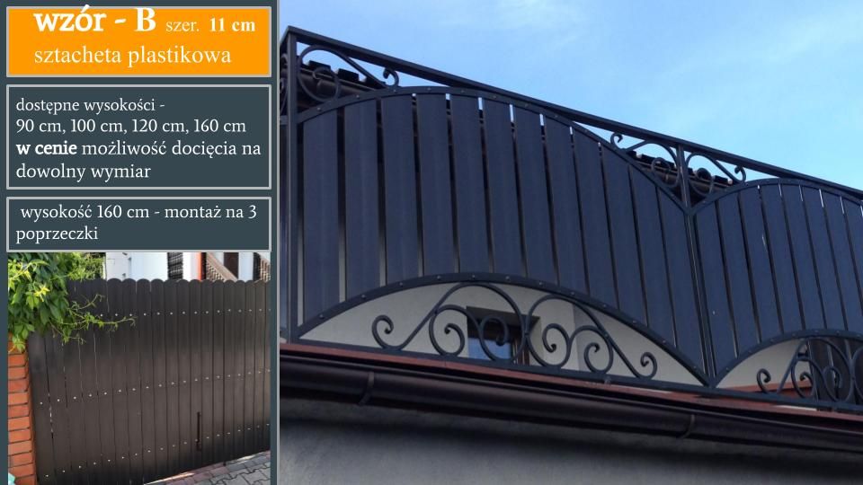 Sztachety plastikowe wzmacniane, ogrodzenia plastikowe, PRODUCENT ...