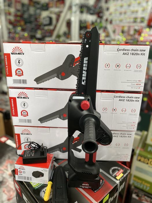 Пила ланцюгова акумуляторна Vitals AKZ 1820n Kit 4,0 Ah: 2 730 грн ...