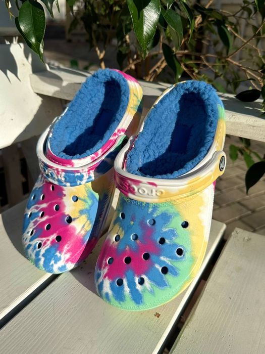 Утеплені сабо крокси CROCS Classic Lin (оригінал)ed Tie Dye Clogs: 350 ...