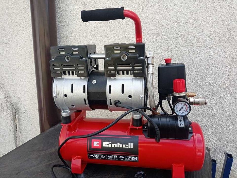 Kompresor cichy 6L sprężarka Einhell TE-AC 6 SILENT 8bar przenośny ...