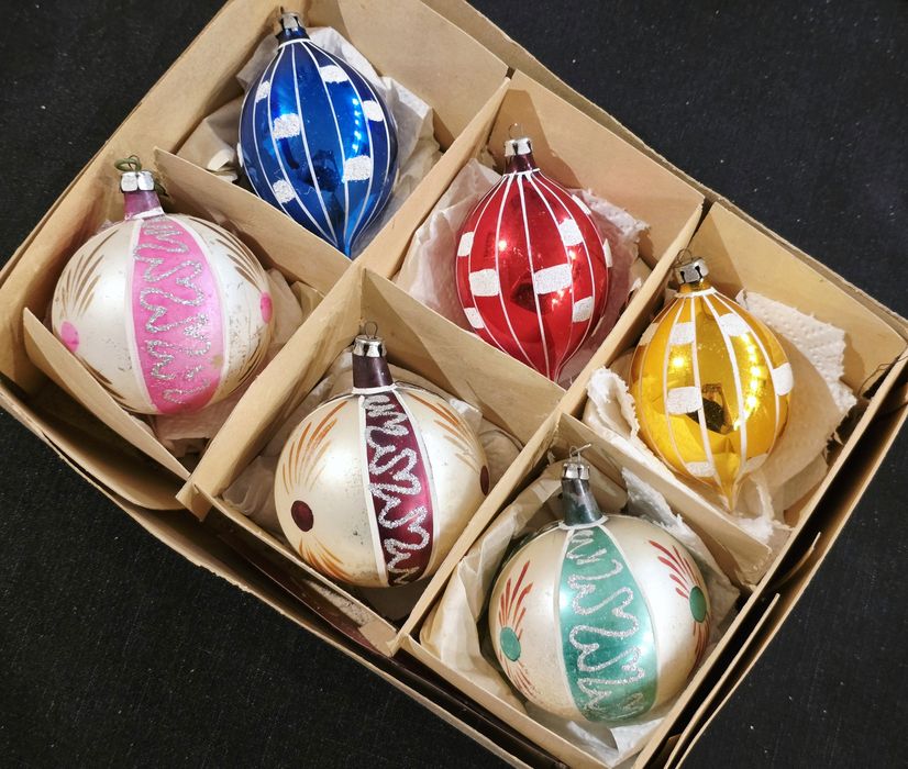 Bombki choinkowe z Prl-u, okragłe i cytrynki retro vintage na choinkę ...