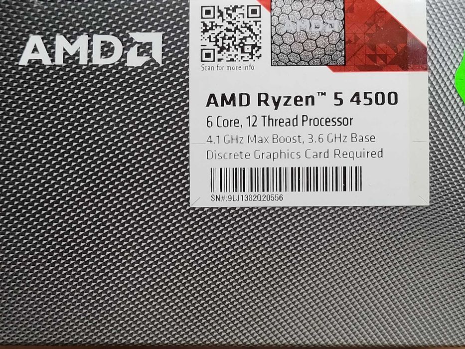 Процессор AMD Ryzen 5 4500 box, новый, с кулером и в упаковке бокс.: 2 ...