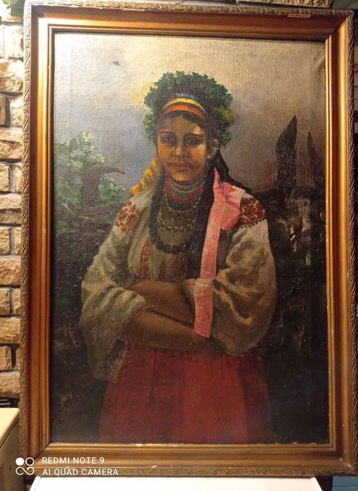 Старинная картина Украинка маслом на холсте Xix век 45 000 грн Живопись Киев на Olx