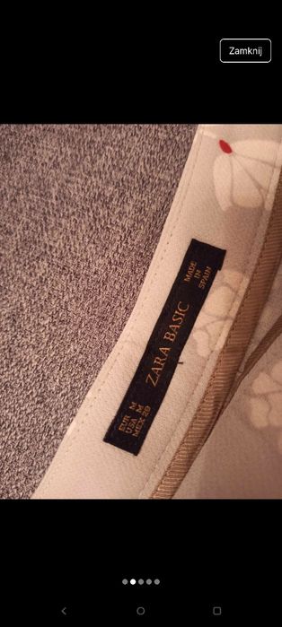 Spodnie damskie 3/4 Zara, jasne, lekkie w delikatne kwiaty Białystok ...