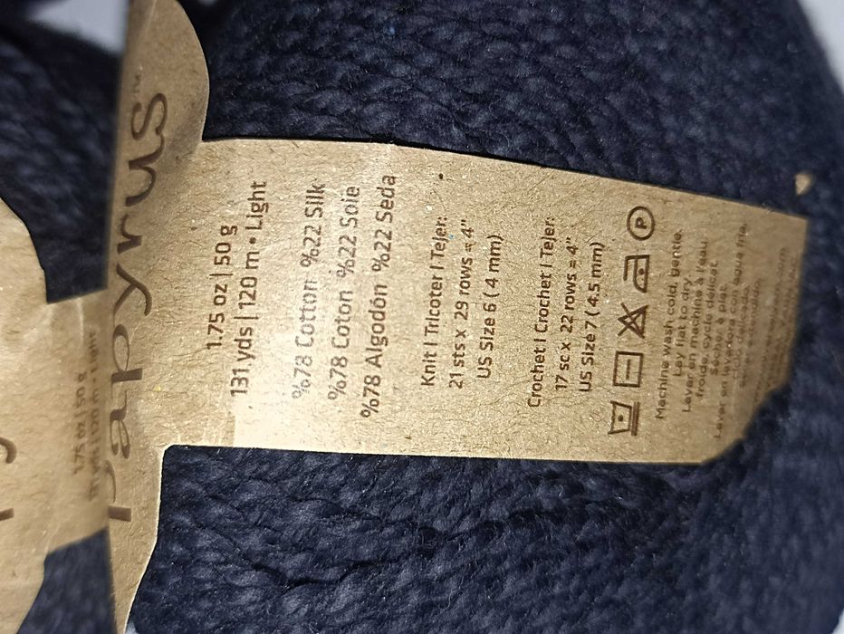 Papyrus 22% jedwab 78% bawełna czarna włóczka 4 motki po 50 gr Gorzów ...