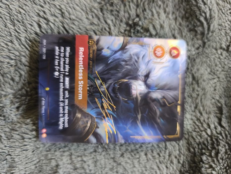 Over numbered signature Relentless Storm Voli bear riftbound card São ...