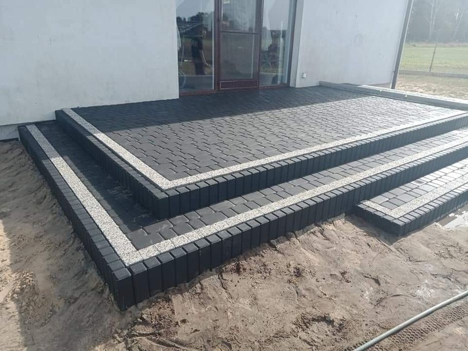 Układanie kostki brukowej tarasy chodniki brukarstwo ogrodzenia brukar Rynarzewo • OLX.pl