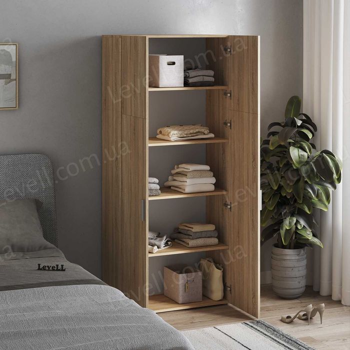 Шафа шкаф з полицями в спальню прихожу офіс на балкон колір БЕТОН 2 879 грн Мебель для