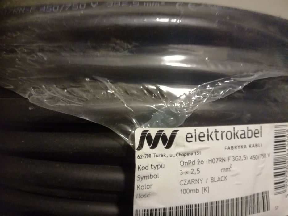 Kabel przewód 3x2,5 guma Sulechów • OLX.pl