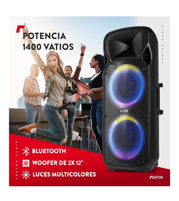Coluna portatil 1400W Fenton FT212LED MK2 1400W P São Vicente • OLX.pt