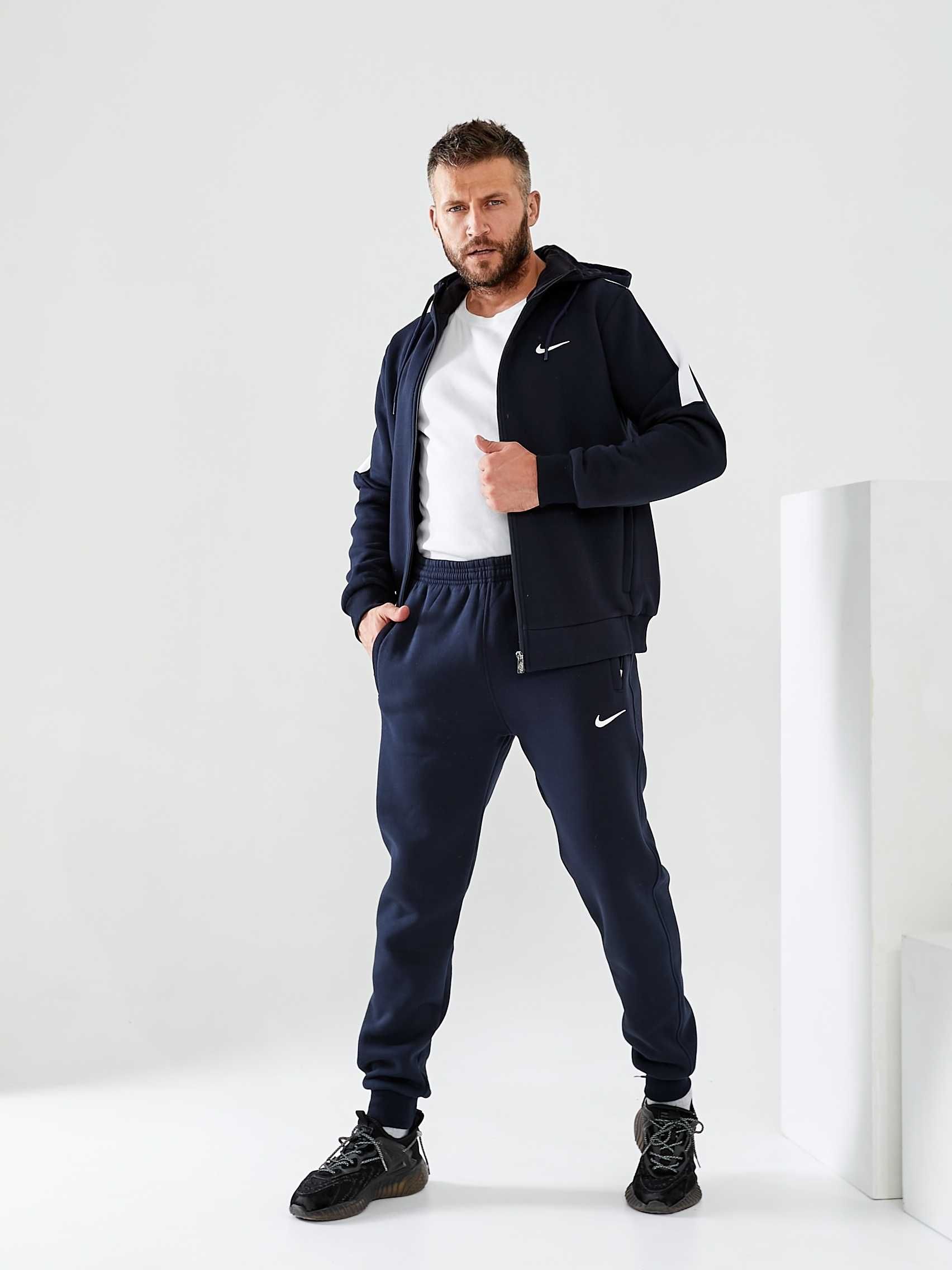 Зимовий чоловічий спортивний костюм Nike теплий з капюшоном Туреччина ...