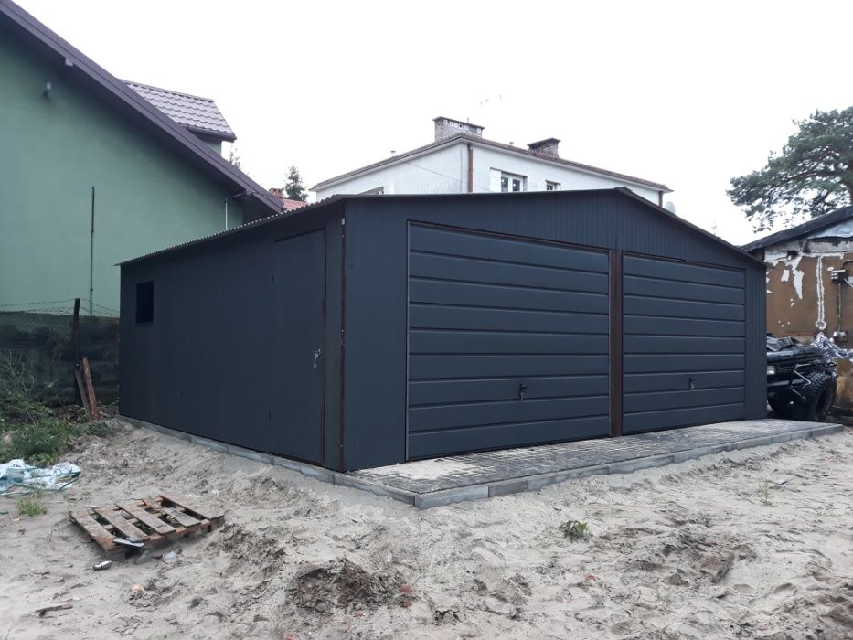 Garaz blaszany 7x5 garaż blaszak grafit 6x5.80 wiata magazyn 5x7 Lubin ...