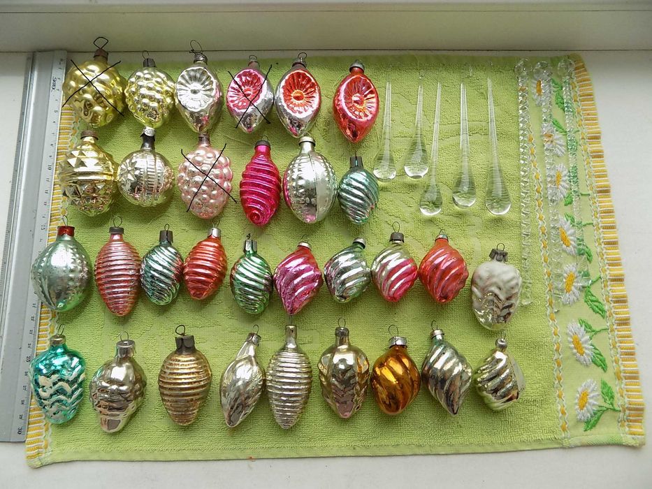 Елочные игрушки СССР Колокольчик Фонарики Шишки Сосульки Цена за 1 шт ...