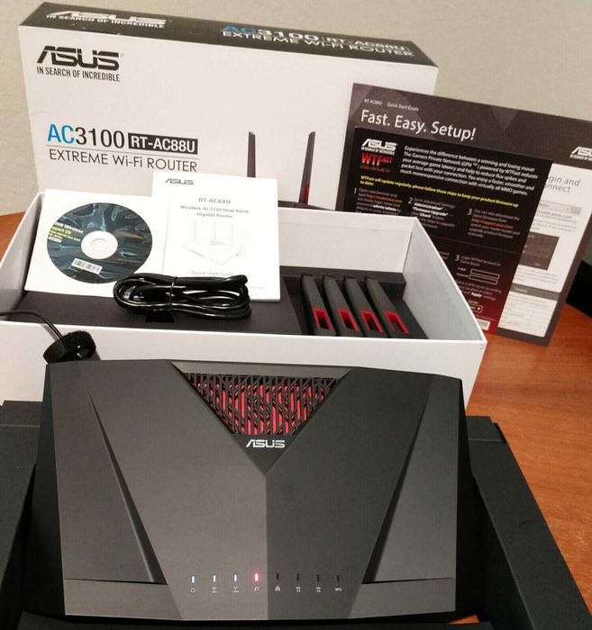 8 портов LAN ASUS RT-AC88U (AC3100) Wi-Fi роутер AiMesh CPU 2x1400MHz ...