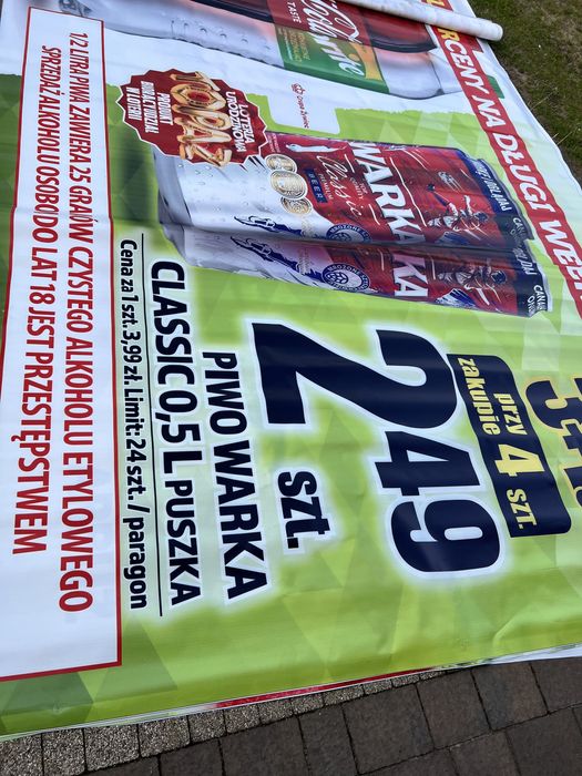 Plandeka baner reklamowy używany 2,20m-4,40m wysyłka Białobrzegi • OLX.pl