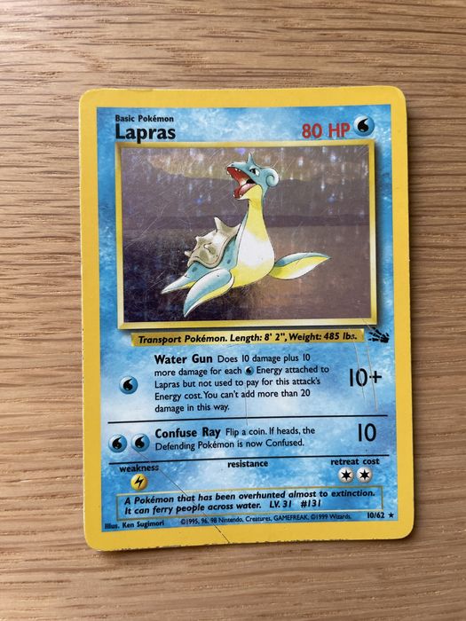 Pokémon à venda – Lapras 10/62 – Fossil Set Holográfico (1999) Cascais ...