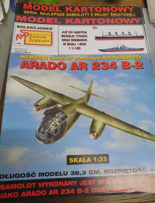 Model kartonowy Arado 234 B-2 1:33 Ruda Śląska • OLX.pl