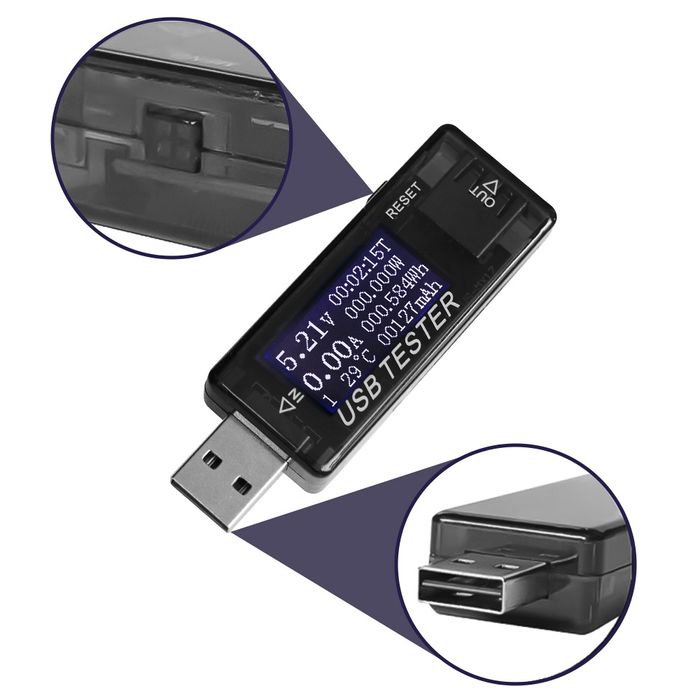 USB Тестер 8в1 KWS-MX17 струму вольтметр амперметр вимірювач ємності ...