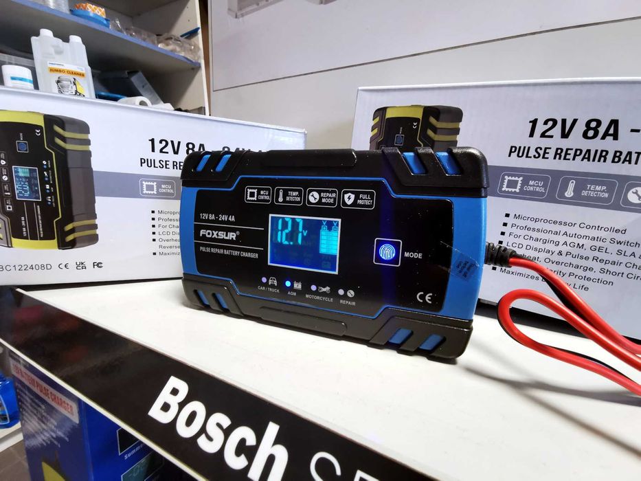 NOWY Prostownik ładowarka Foxsur 12v 24v 8A bezpieczny, automatyczny Lublin • OLX.pl