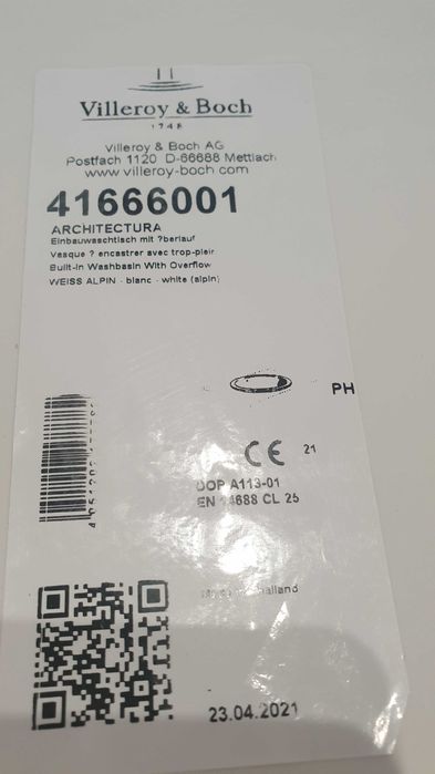 Umywalka nablatowa Villeroy & Boch Architectura nowa Warszawa Bielany ...