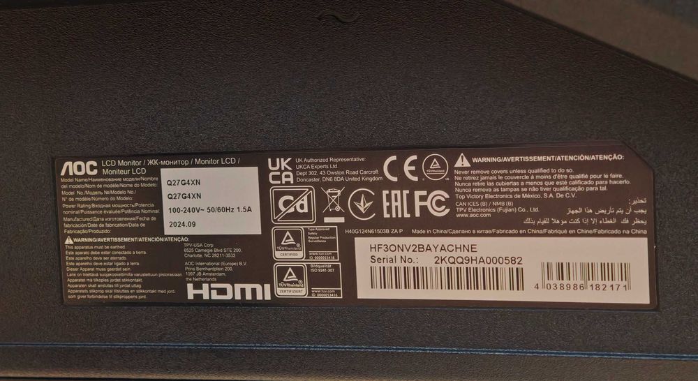 Monitor gamingowy AOC Q27G4XN 180Hz 2560x1440 27" GWARANCJA Żyraków ...