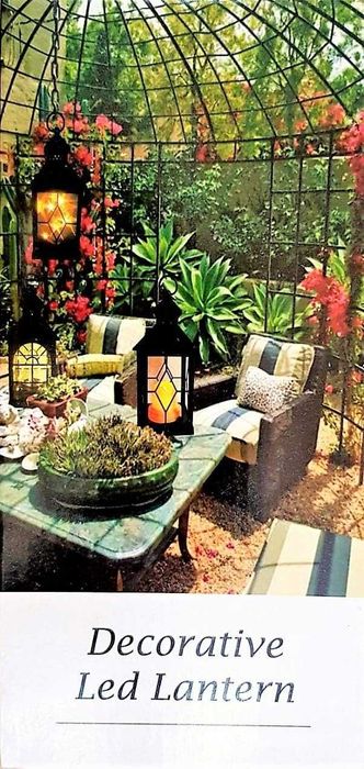 Lampion Świecznik Ozdobny Biały Typu Angielskiego LED + BATERIE GRATIS ...