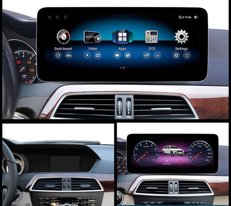 Radio DAB+ Opcja GPS WiFi 4G Android Mercedes C W204 NTG4.5 12,3 cala ...