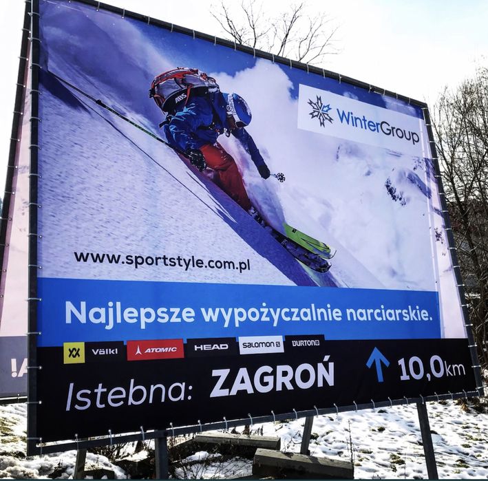 Baner plandeka reklamowy 3x1,5m dowolna grafika 24h Katowice Bogucice ...