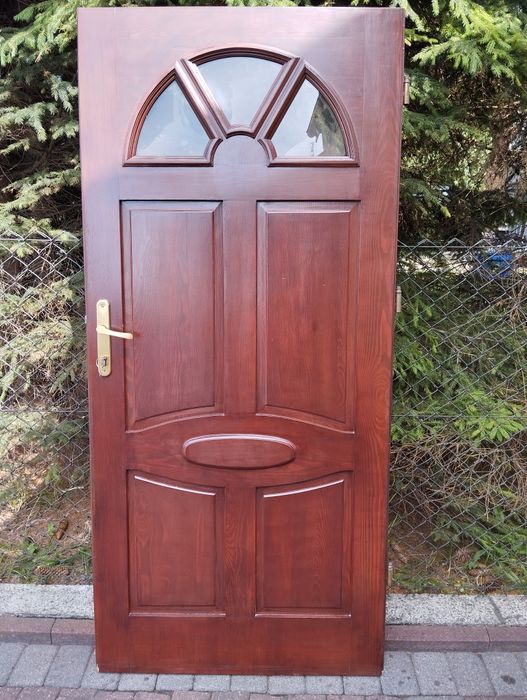 Drzwi zewnętrzne drewniane Wolbrom • OLX.pl