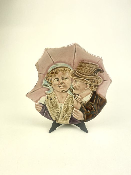 Talerzyk deserowy Majolika Joseph Steidl Znaim antyczna ceramika Prusy ...