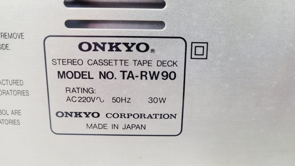 Magnetofon TA RW90 Onkyo Najwyższy model auto reverse Dolby B C deck ...
