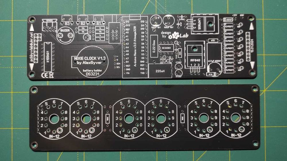 Плата годинника на 6 ламп IN14 IN12 Nixie clock alexgyver v1.3: 230 грн ...
