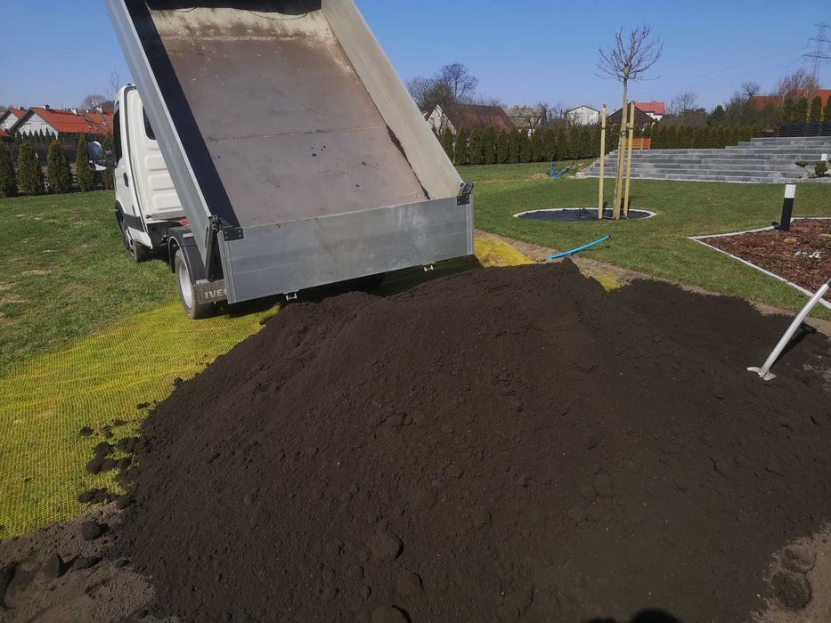 Humus ziemia siana Czarnoziem pod trawnik warzywa transport wywrotką ...