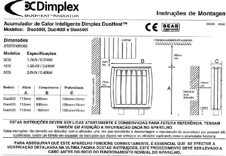 Acumuladores calor inteligente Dimplex Ovar, São João, Arada E São ...