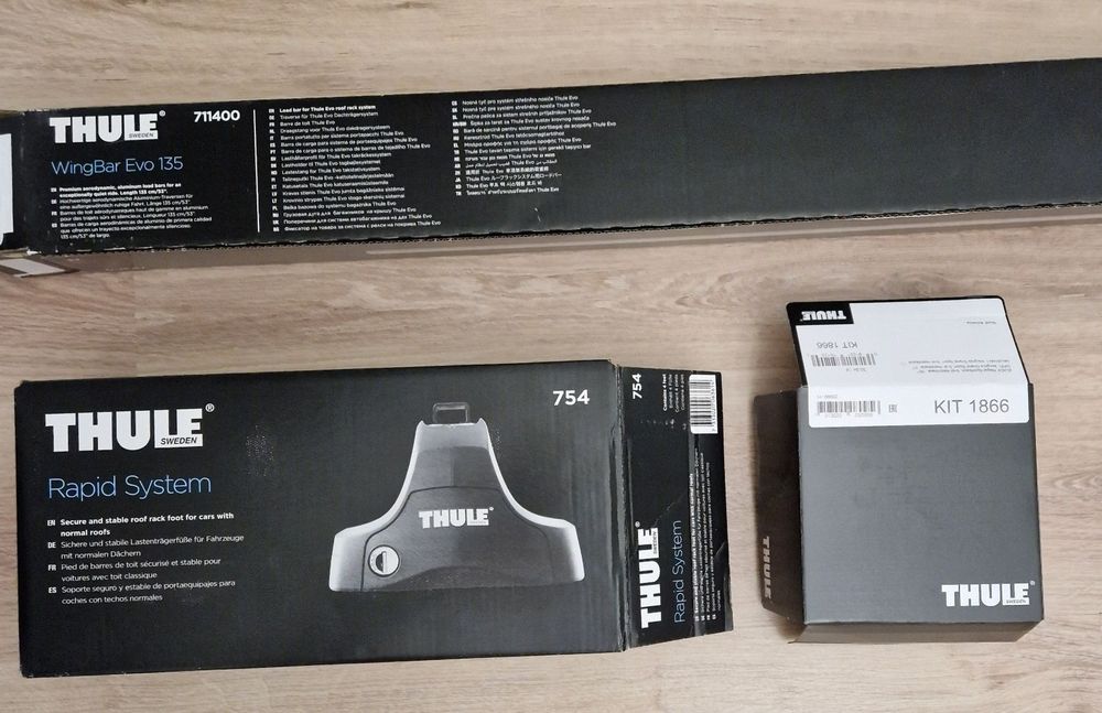 Bagażnik Thule Rapid system 754, KIT 1866, belki WingBar EVO 135 alu ...