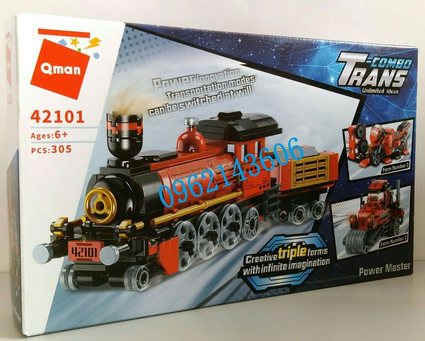 Конструктор 3 в 1 Поезд QMAN 42101 "Поезд-трансформер".: 325 грн. - Конструктори Дніпро на Olx
