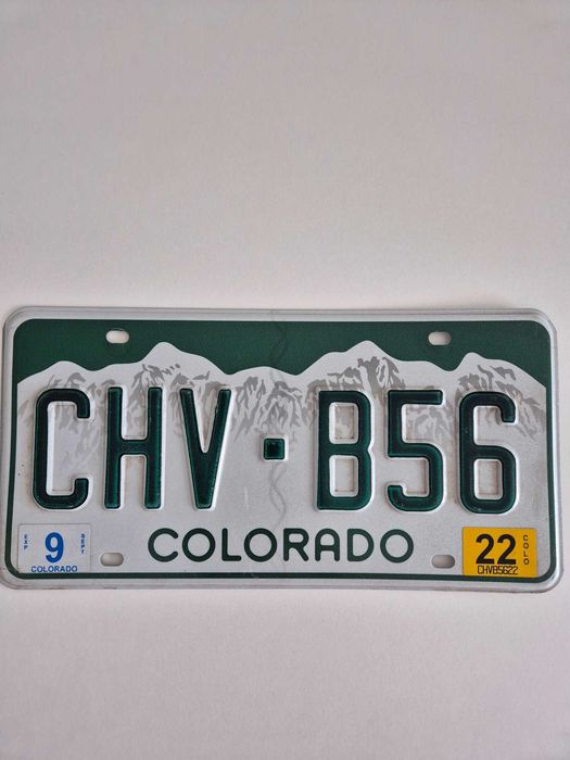 Oryginalna, używana amerykańska tablica rejestracyjna – stan: Colorado ...