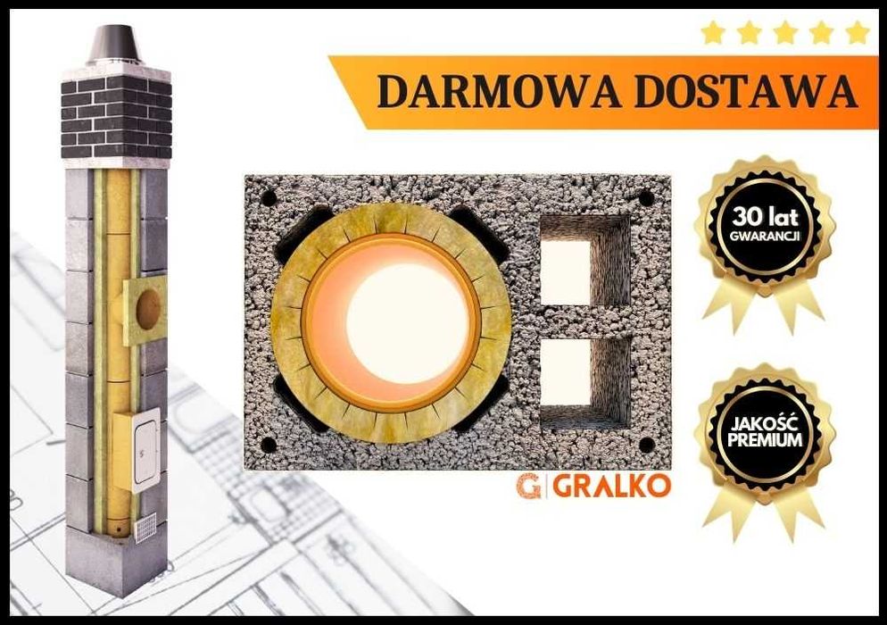 Komin 8m KW2 fi 200 Uniwersal, Kompletny, Ocieplony, Ceramiczny Komorniki • OLX.pl