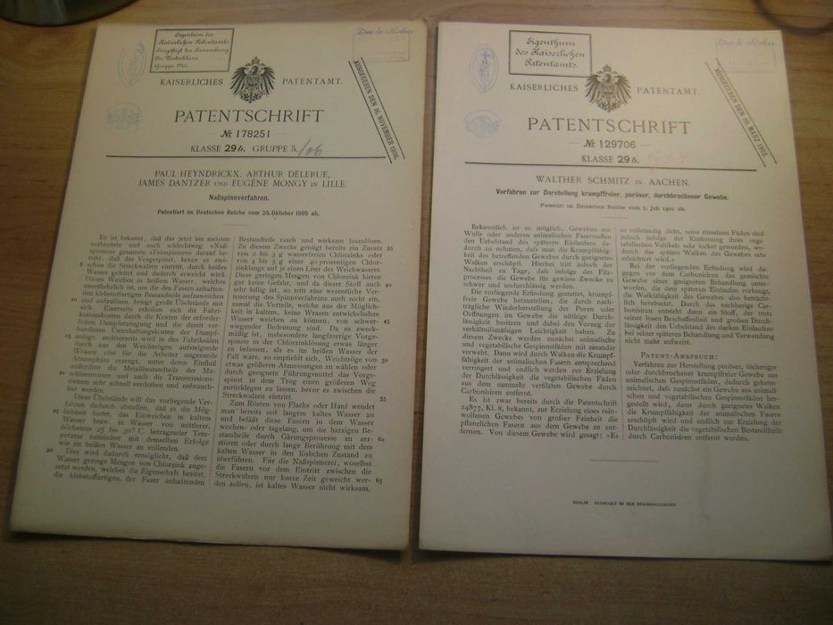 Starocie z PRL - Militaria = Patent niemiecki = Zestaw 2 oryginały ...