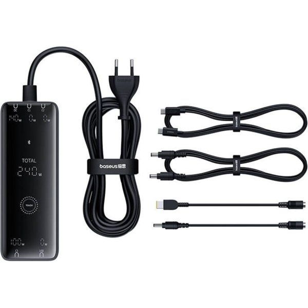 Зарядний пристрій Baseus Digital Fast GaN Charger 240W, розумний з APP ...