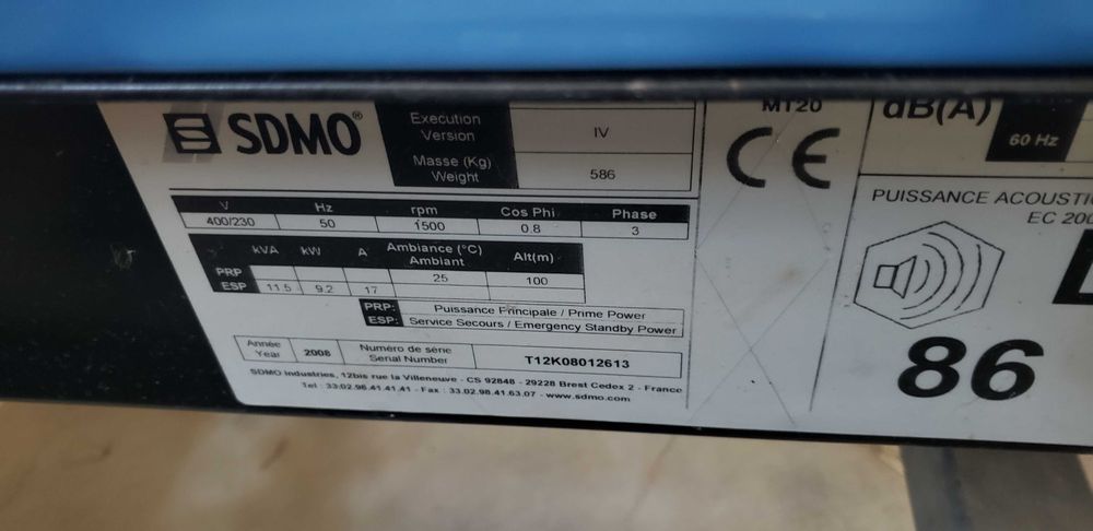 Gerador T12 SDMO Maceira • OLX.pt