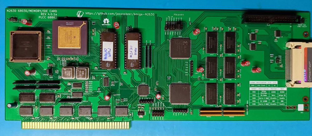 Amiga N2630 akcelerator z 68030/50MHz, koprocesor, 8MB + 128MB RAM ...