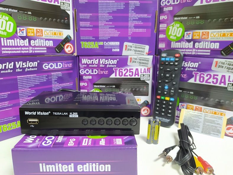 Приставка Т2 тюнер DVB-T/T2/C World Vision T625A LAN YouTube IPTV MeGo ...