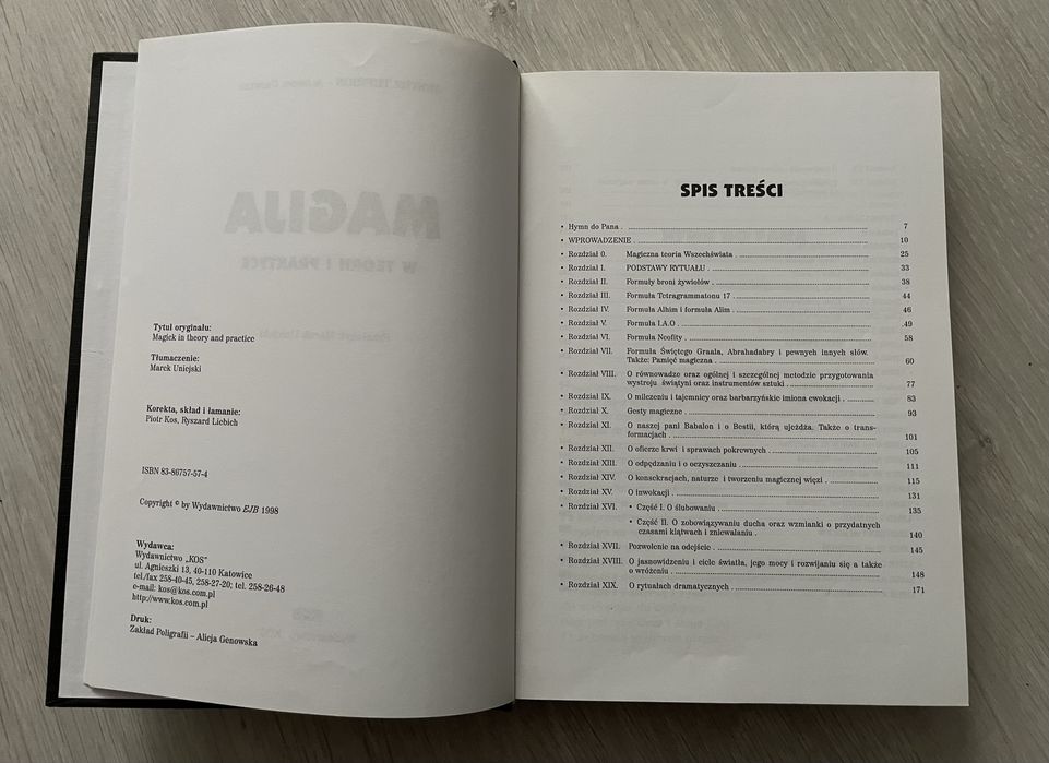 Magija w Teorii i Praktyce Aleister Crowley. Wyd I 1998. Lubsko • OLX.pl