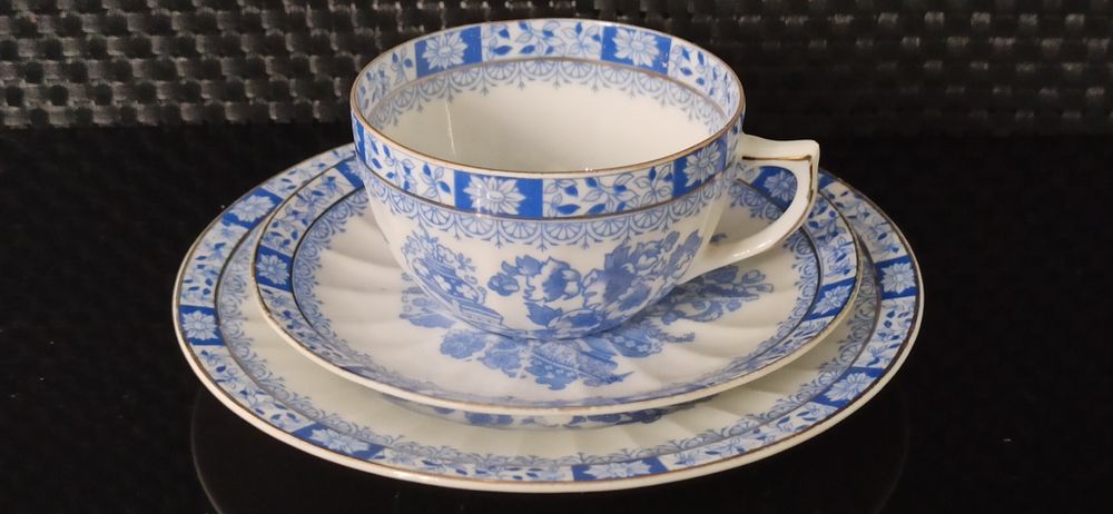 Porcelana SORAU TRIO MARGRET Żary China Blau Jelenia Góra Cieplice ...