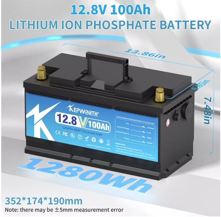 Акумулятор 12v 100Ah Lifepo4 літій залізо фосфат Kepwort: 14 000 грн ...